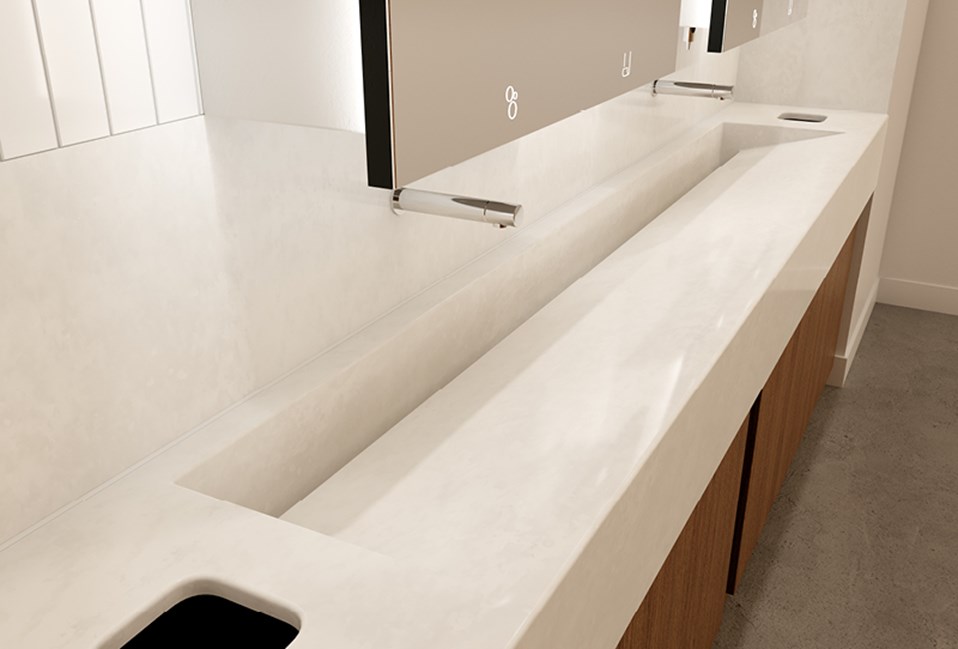 Solid Surface washtroughs | Venesta